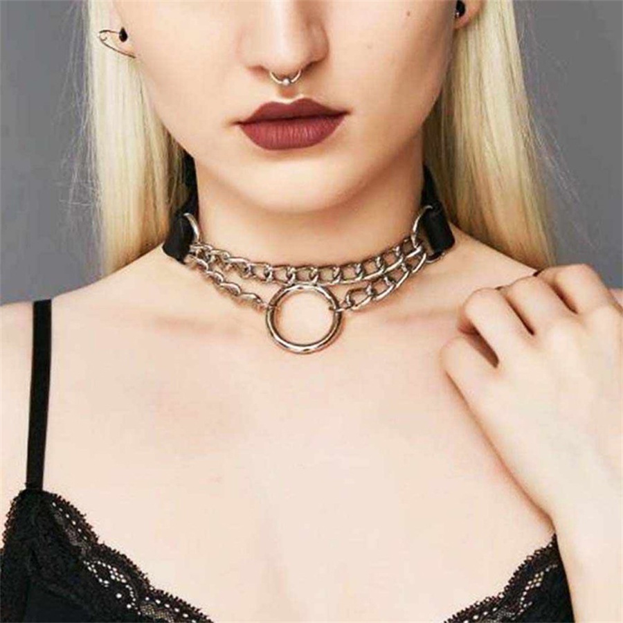 New Pattern Women Sexy Gothic Lock Harajuku Chocker Necklace Heart Key
