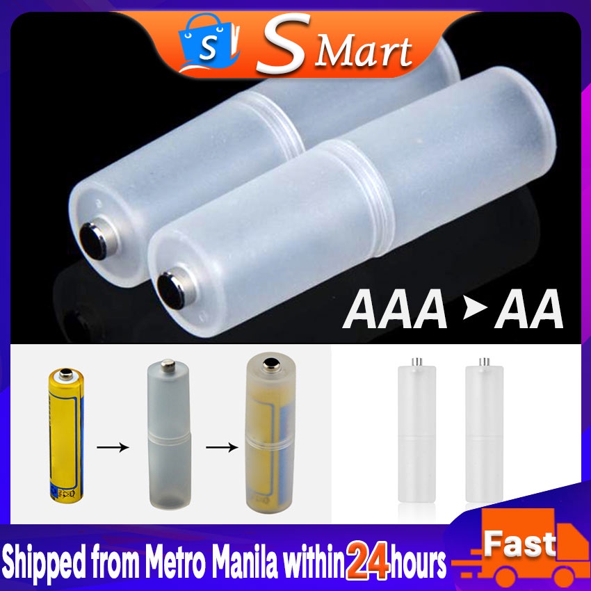 【In Stock】1pc AAA to AA Size Battery Converter Adapter Batteries Holder ...
