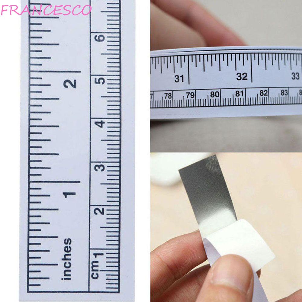 FRANCESCO New Tape Sticker Measure Ruler Stickers Silver Vinyl Sewing ...