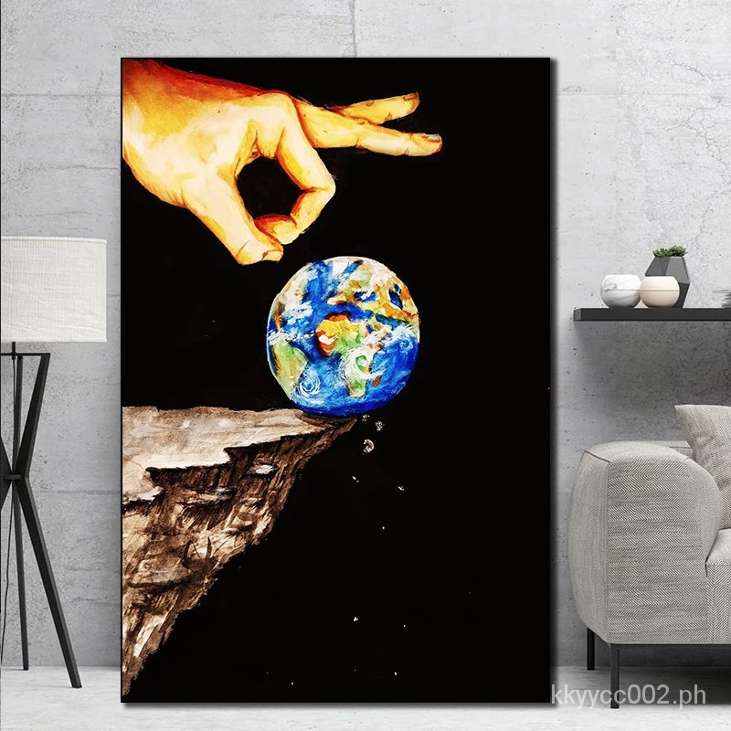 Abstract Earth Finger Canvas Paintings Environmental Protection Posters ...