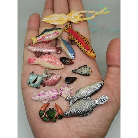 Miniature Seafood Tiny Aquatic Creatures Mini Shrimp Clam Crab Fish ...