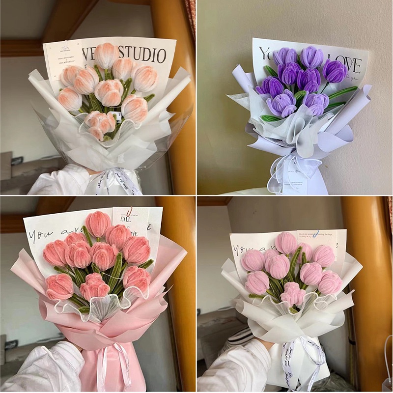 Twist Stick Bouquet Material Pack Handmade DIY Hair Root Tulip Ultra ...