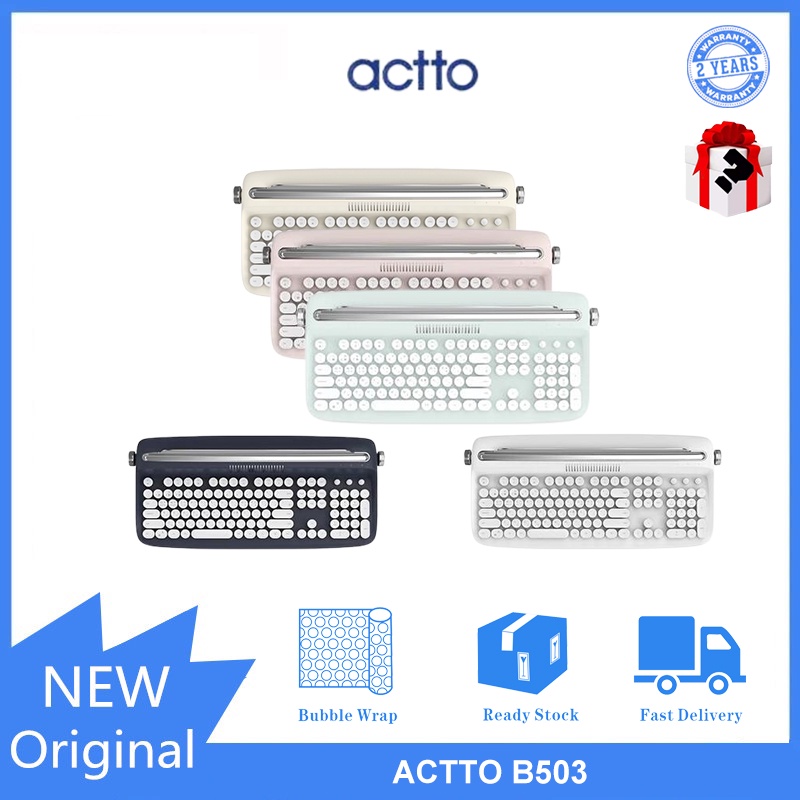 ACTTO B503 Wireless Bluetooth keyboard retro round keys keyboard ...