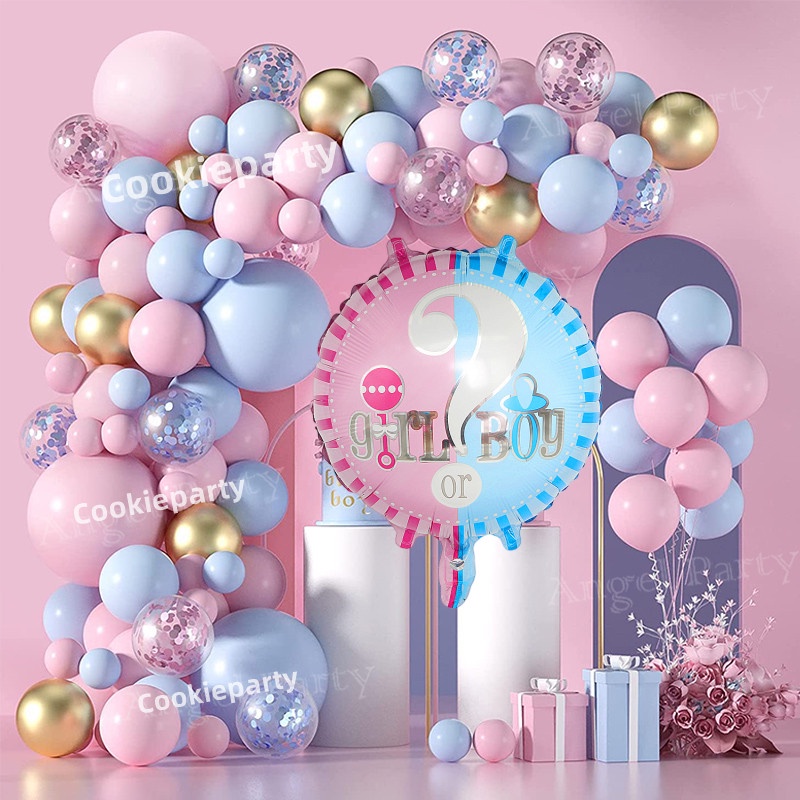 New Gender Reveal Party Macaron Blue Pink Birthday Balloons Globos Boy ...