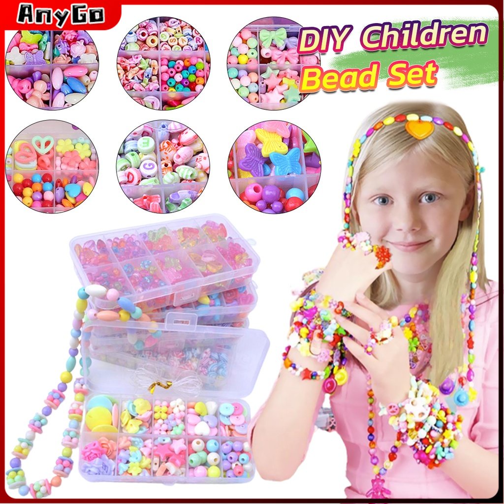 DIY Children Bead Set for Jewelry Making Colorful Acrylic Crafting ...