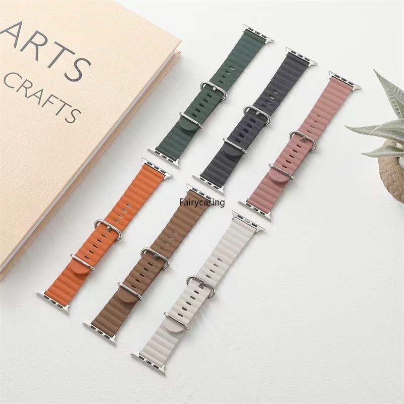 Ocean Leather Strap for smart Watch Band Series 8 Ultra 49mm 45mm 41mm ...