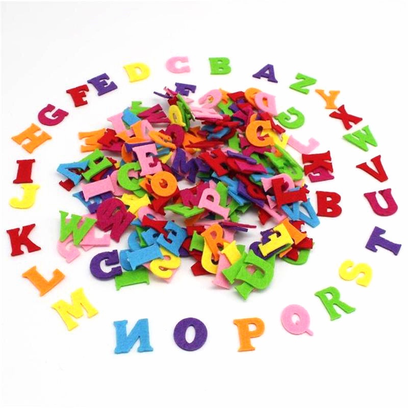 100pcs Colorful Felt Cloth Letter A-Z Non-Woven Patch Kindergarten ...