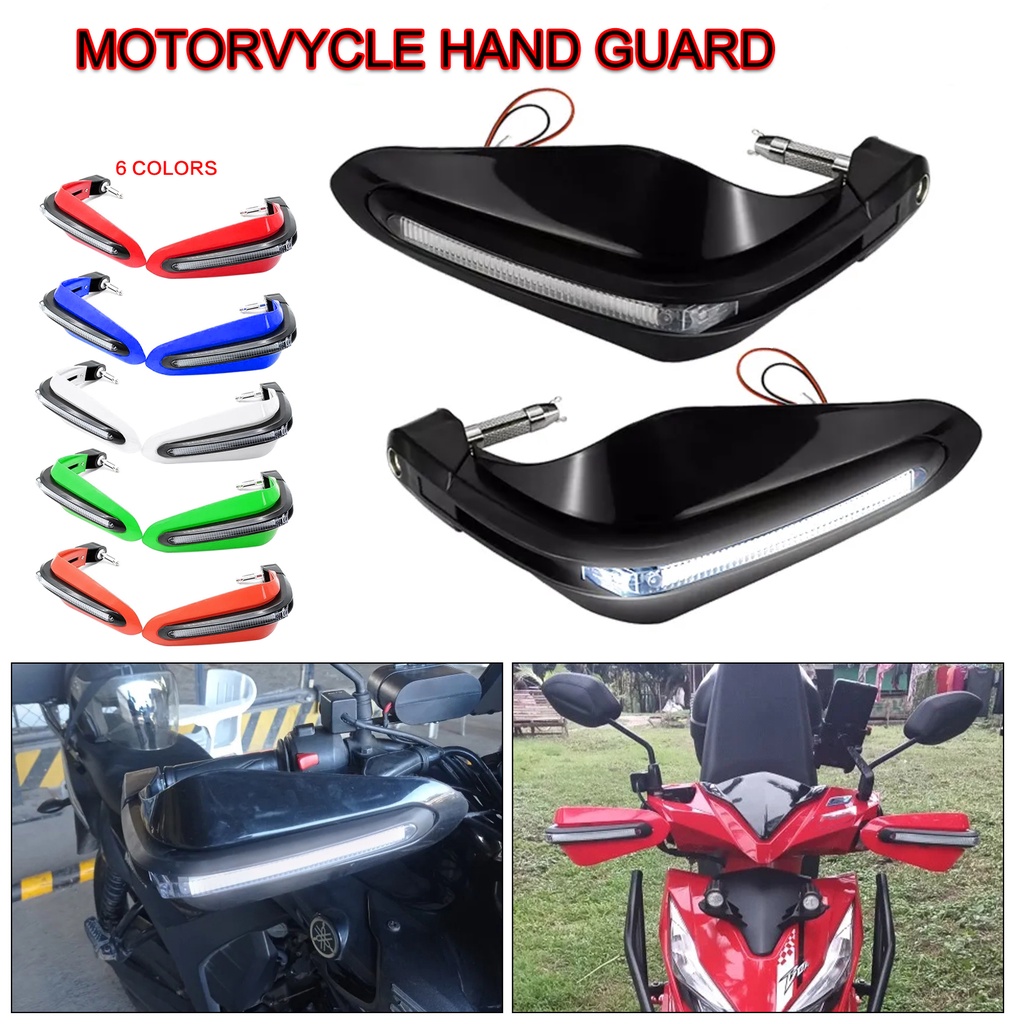 Universal Motorcycle Hand Guards Handlebar Handguard Protector w/ LED ...