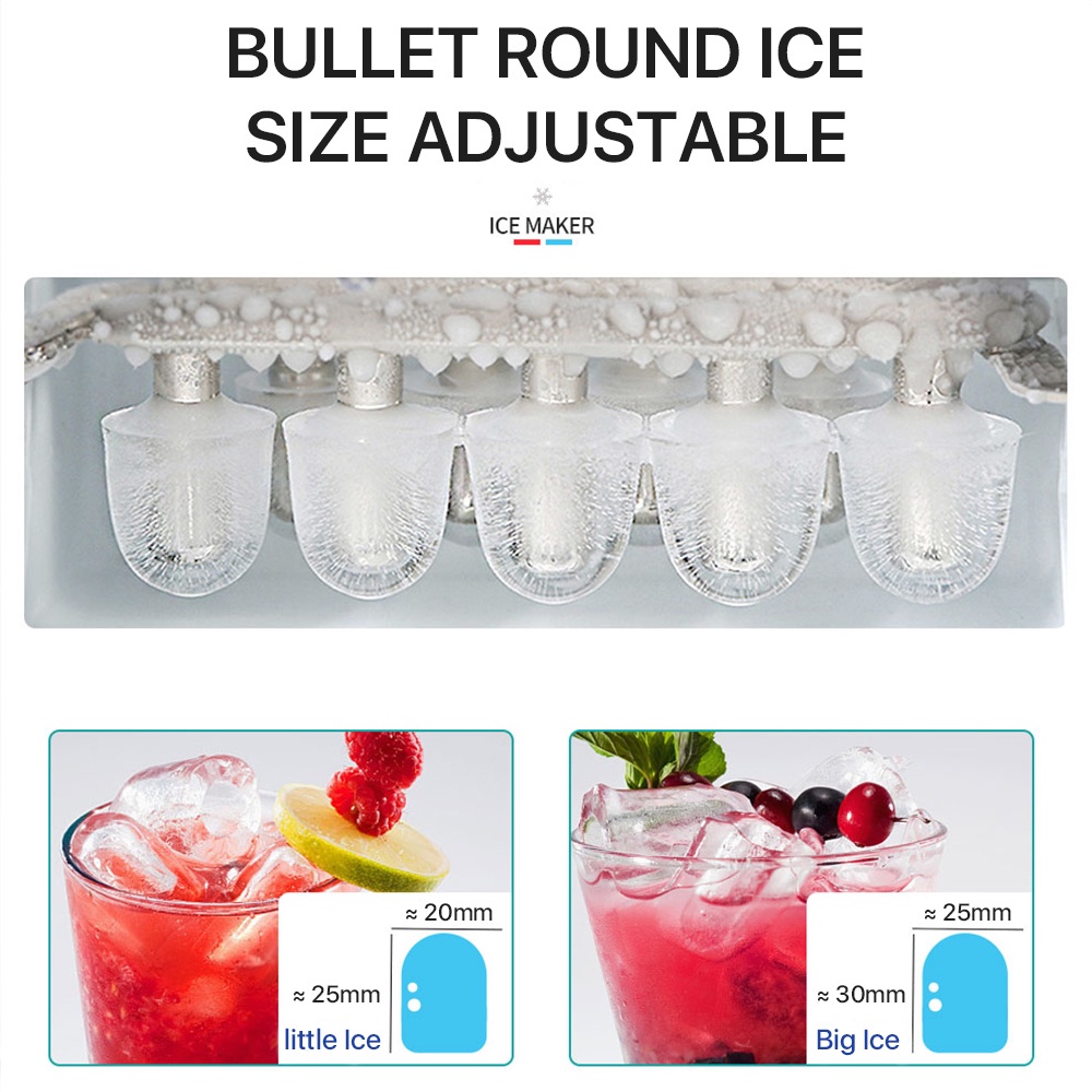 Hicon Automatic Ice Maker Machine Intelligent Ice Cube Molder 15KG/24H ...