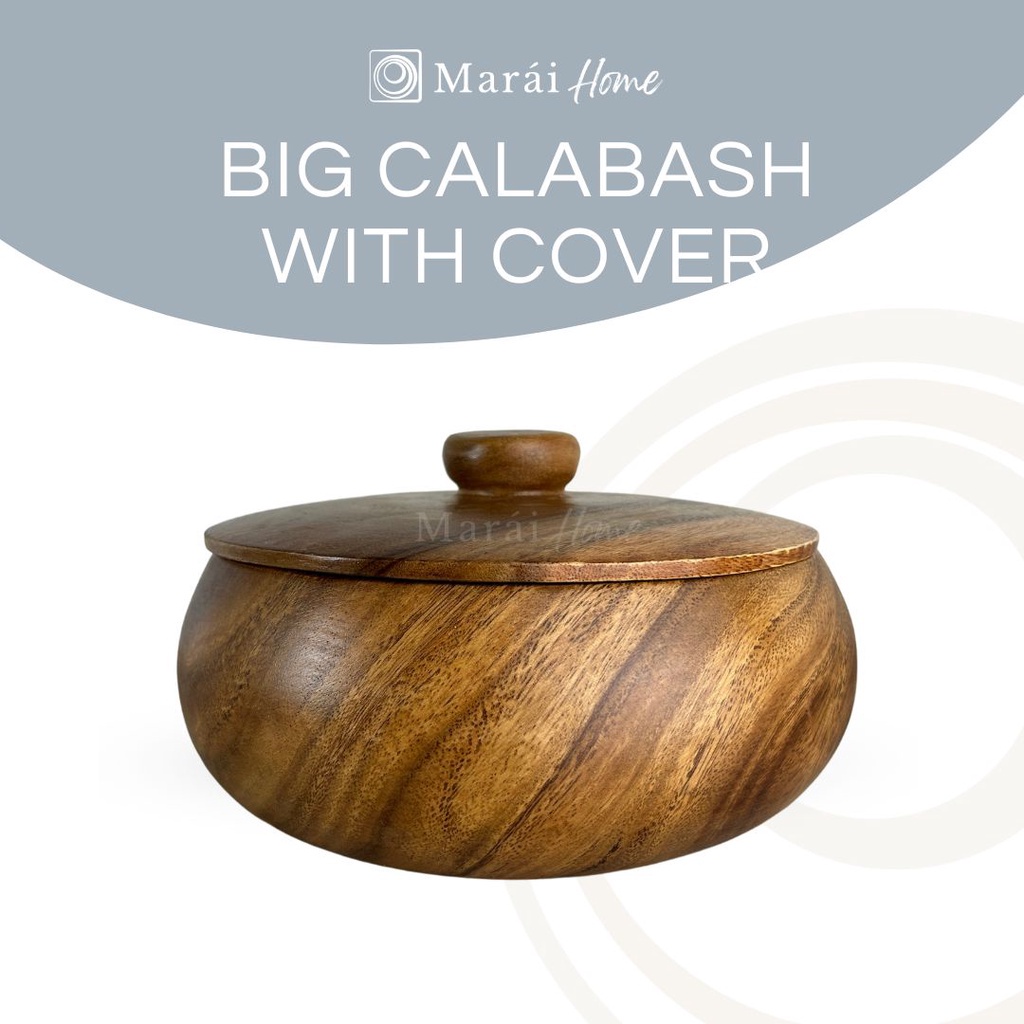 Marai Home Big Calabash with Cover Acacia Wood | Shopee Philippines