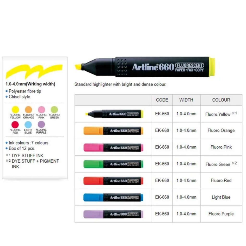 Artline Highlighter EK 660 | Shopee Philippines