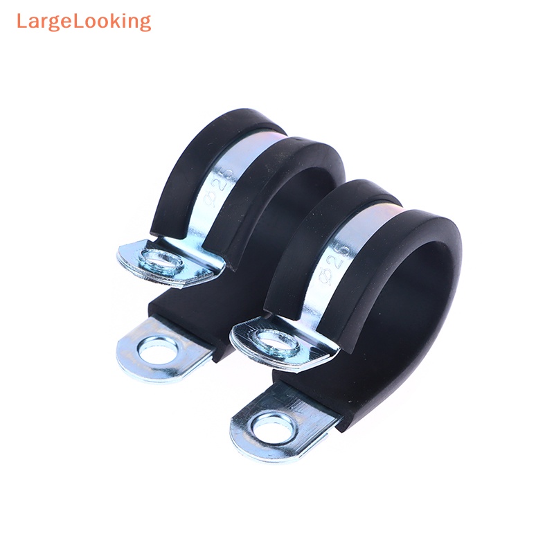 [LargeLooking] 2pcs Stainless Steel Rubber Lined P Clips Cable Moung ...