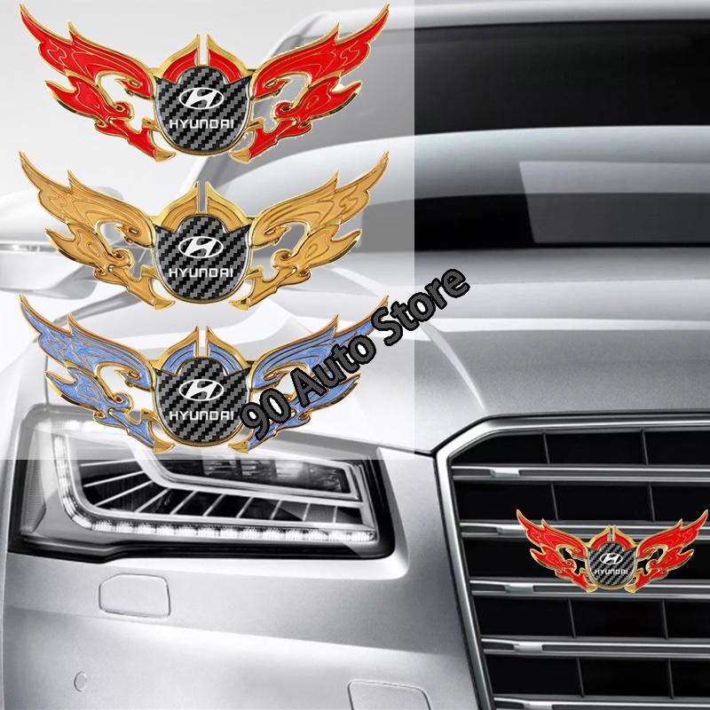 For Hyundai Reina Tucson Elantra SantaFe 3D Modified Angle Wings Metal ...