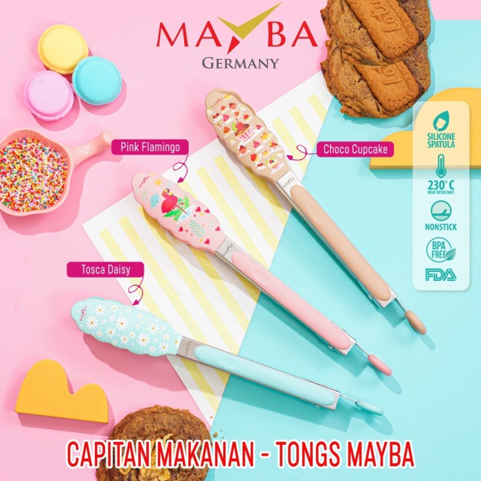 Mayba CHARACTER TONGS Spatula pink choco silicone barrel - Food Capitan ...