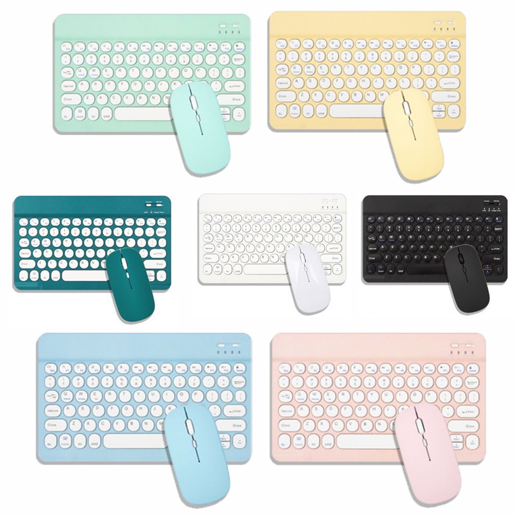 10 Inch Retro Round 78 Keys Bluetooth Keyboard And Bluetooth Mouse ...