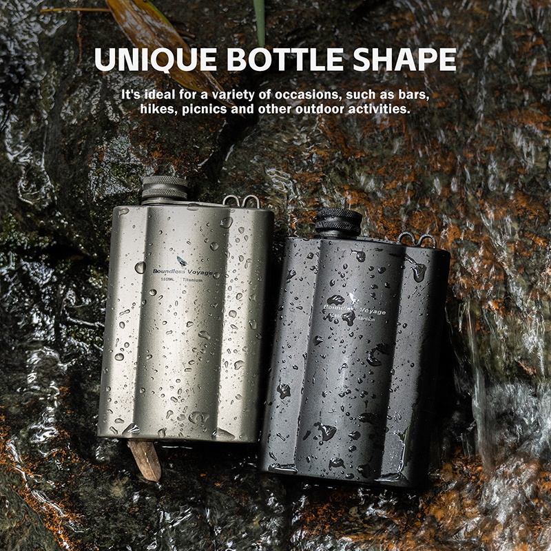 Boundless Voyage Titanium Hip Flask with Funnel 180ml / 240ml Outdoor ...