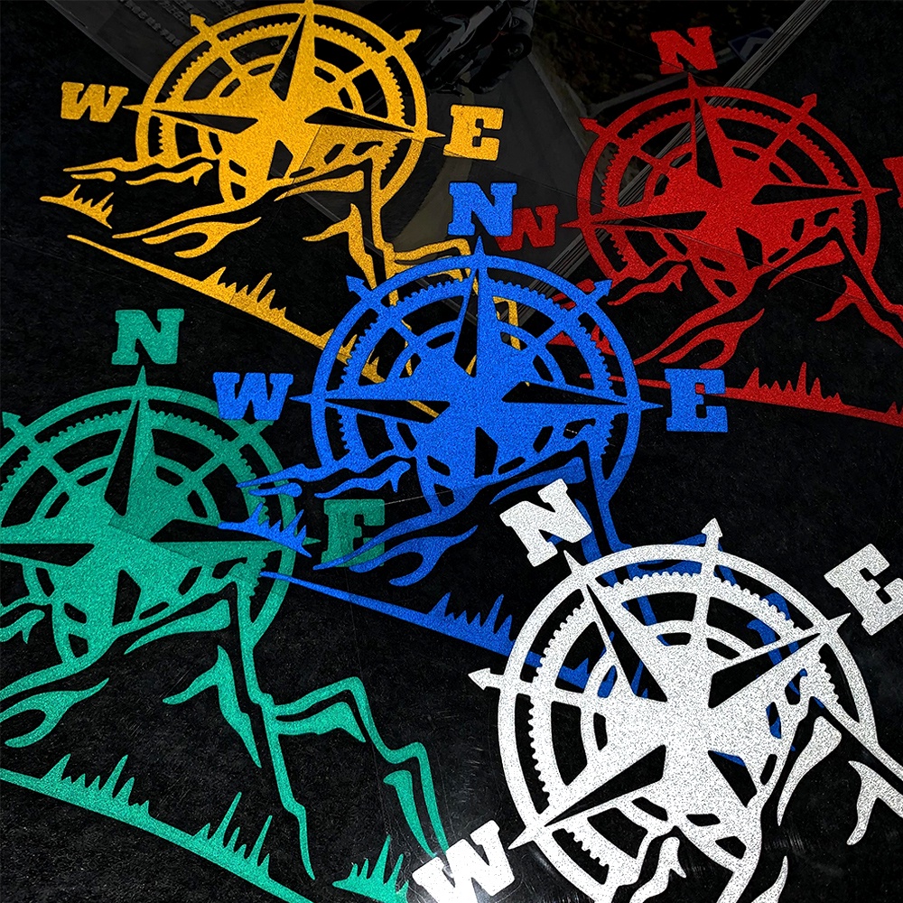 Mountain Compass Car Sticker Reflective Compass Direction Car Body ...