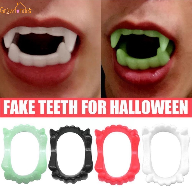 [Wholesale] 1Pc Halloween Fake Vampire Teeth Plastic Luminous False ...