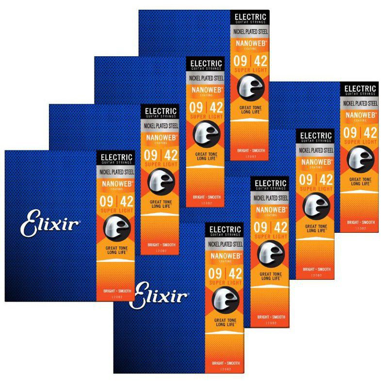 Elixir Polyweb 12000 12050 12050 12077 Electric Guitar Strings Nickel Plated Steel Acoustic ...