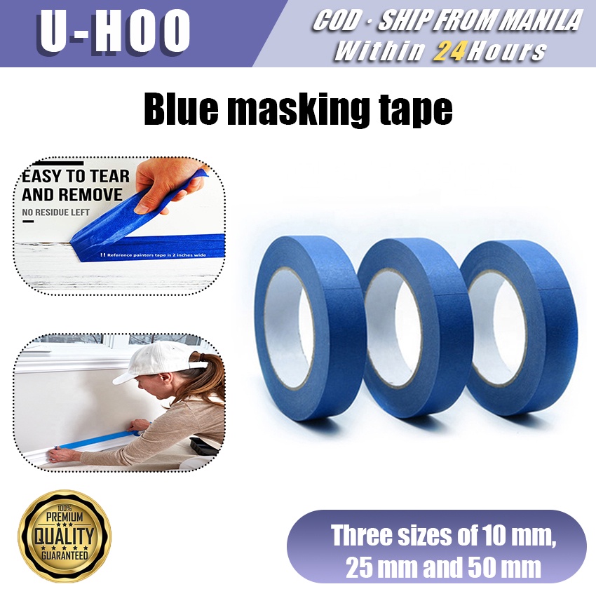 Blue Painter's Tape 10mm/25mm/50mm x 20M Practical Traceless DIY ...