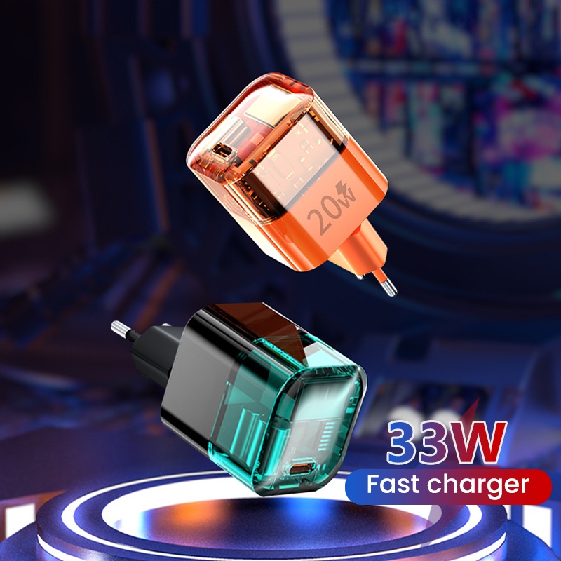 Azeada i machine master transparent fast charging head PD33w charger ...