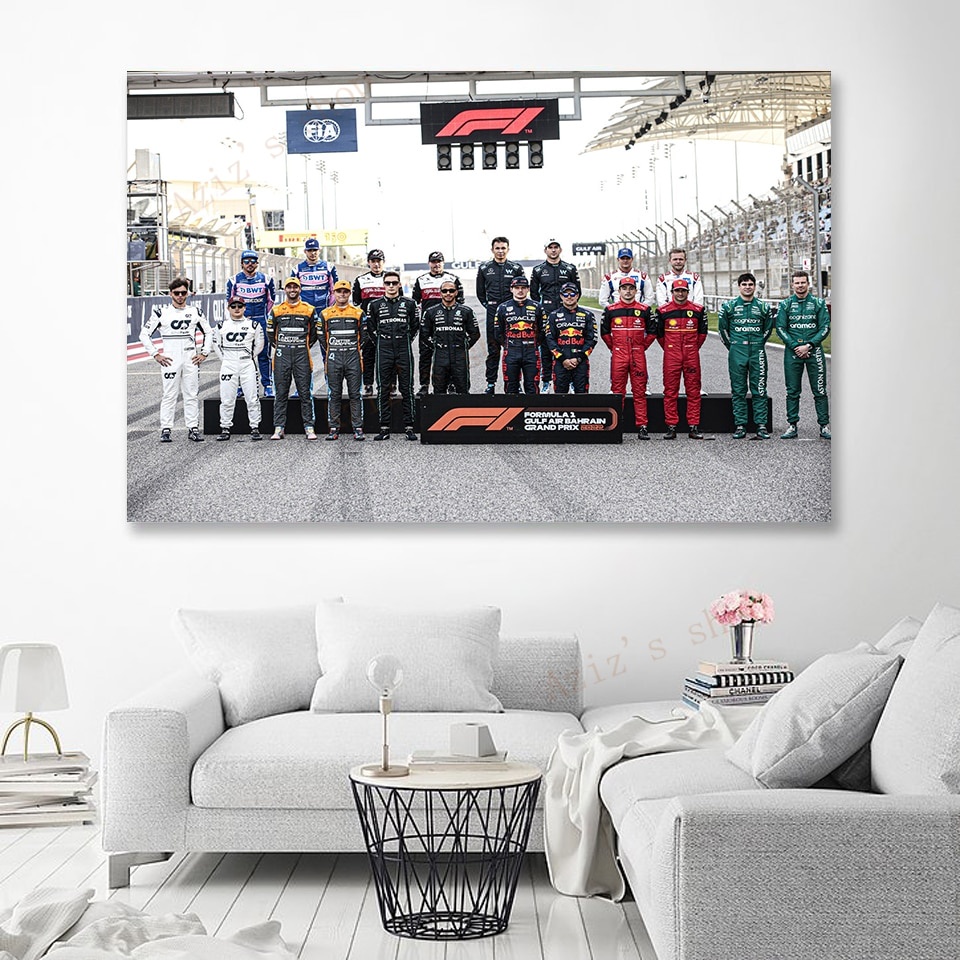 Formula One F1 2022 Racing Driver Lineup Poster Canvas Painting Wall ...
