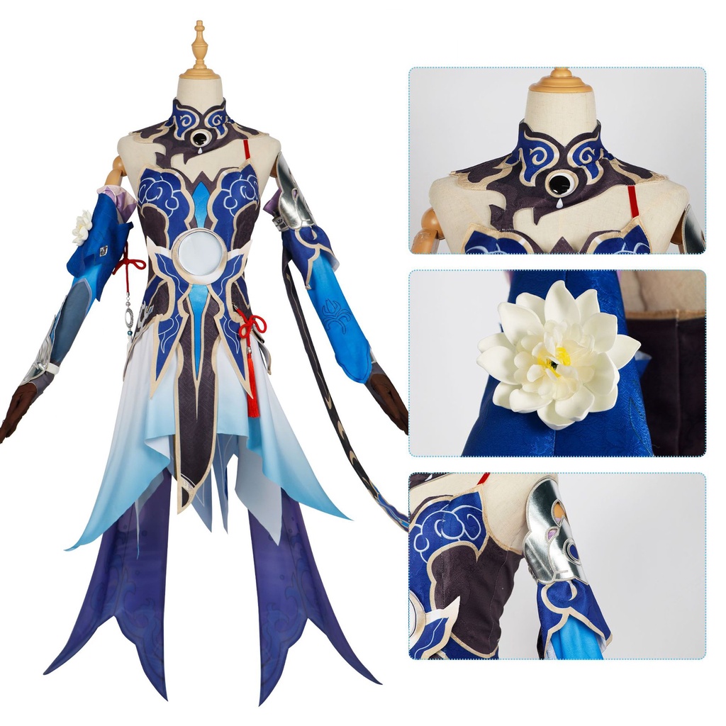 Honkai: Star Rail Jingliu Cosplay Costume Full Set Dress Wig Uniform ...