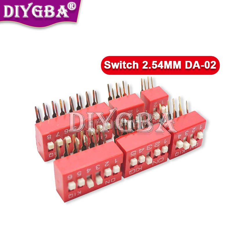 5PCS DA-02 2.54mm 1/2/3/4/5/6/8/10P Horizontal Dial 90 Degrees Plug-in ...