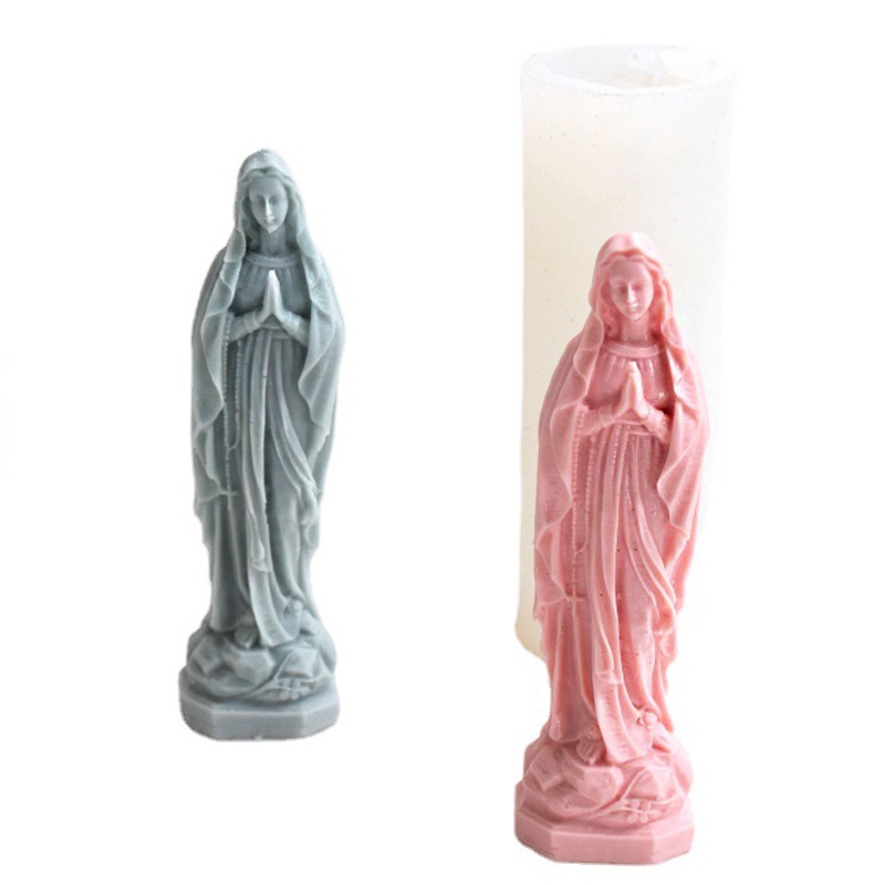 European Virgin Mary Silicone Mold DIY Prayer Virgin Statue Sculpture ...