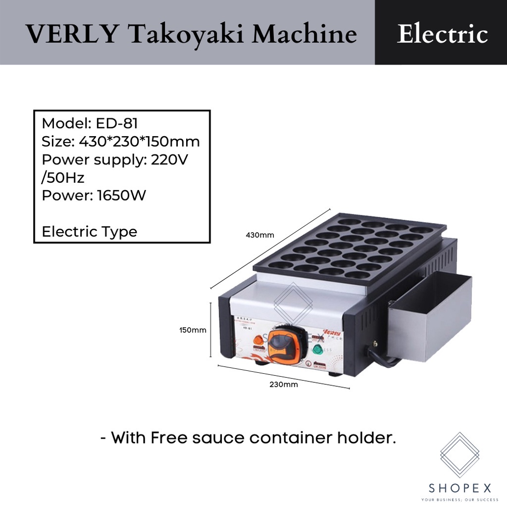Verly Takoyaki Machine 28holes Gas Type/Verly Takoyaki Machine Electric ...