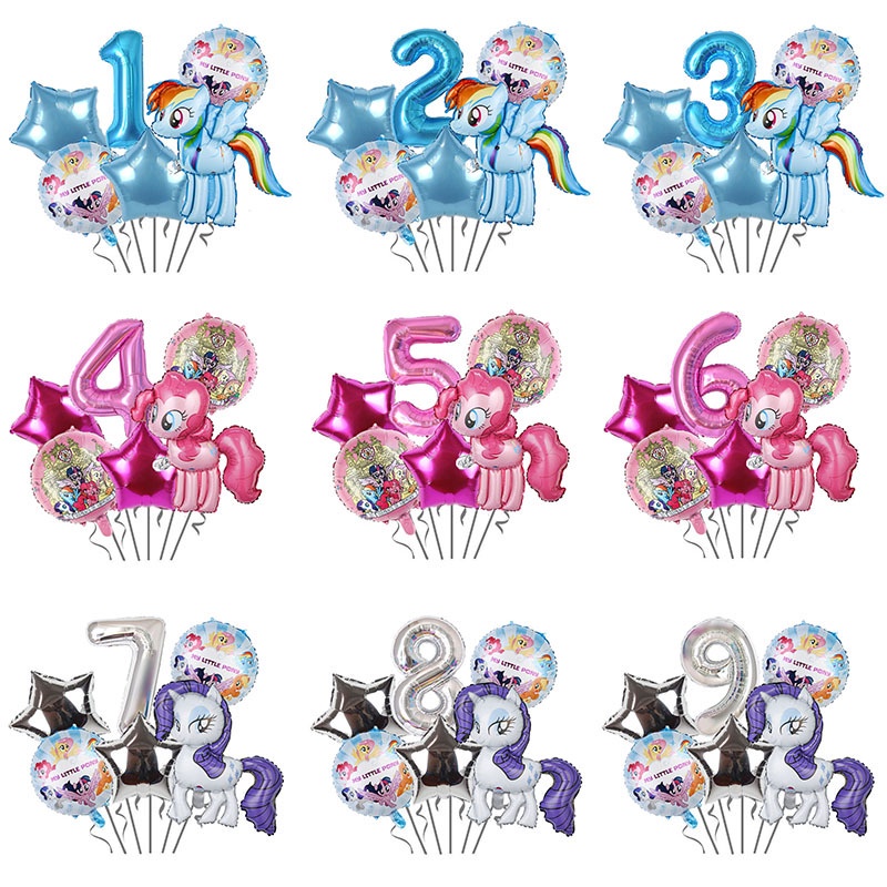 My Little Pony Pink Cartoon Theme Party Number Set Cute Girl Birthday ...