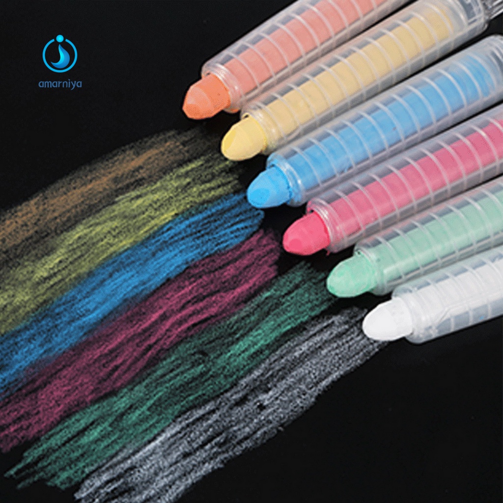 AMAR Colored Chalk 12pcs Dust-free Washable Sidewalk Chalk Set Vibrant ...