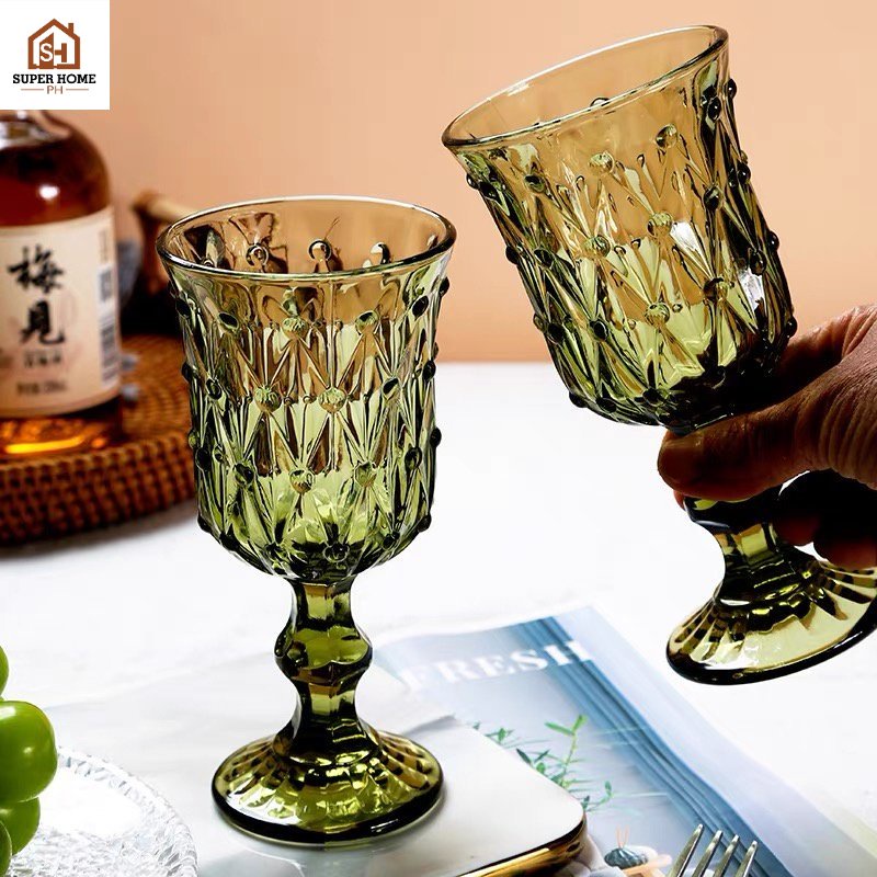 Diamond Dot Edge Glassware Water Goblet Juice Glass Wine Glass Relief ...