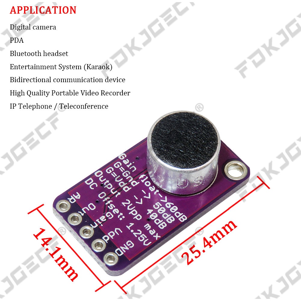 MAX9814 Microphone AGC Amplifier Board Sound sensor Module Auto Gain ...