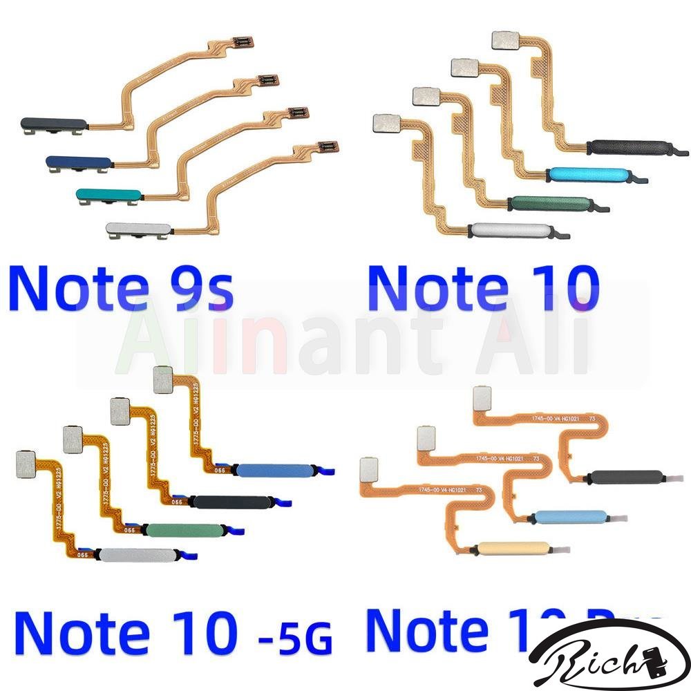 For Xiaomi Redmi Note 9 10 9s 10s Pro Plus 4G 5G Power Button Touch ID ...