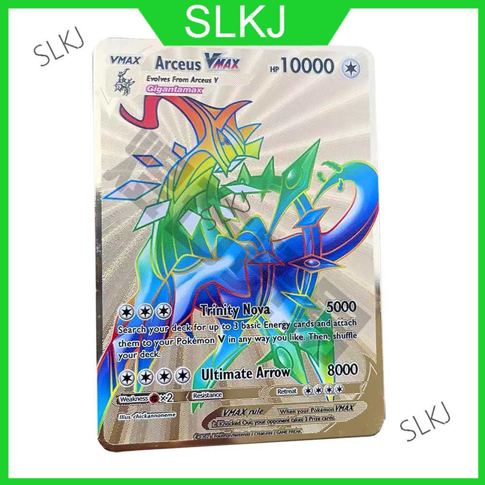 SLKJ Rainbow Mew Vmax 10000 HP Arceus Golden Pokemon cards in English ...