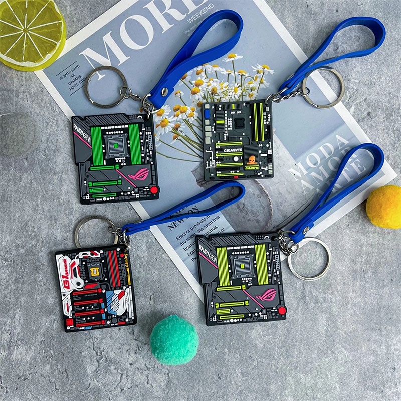Creative Motherboard Circuit Board Keychain Silicone Backpack Wear ...