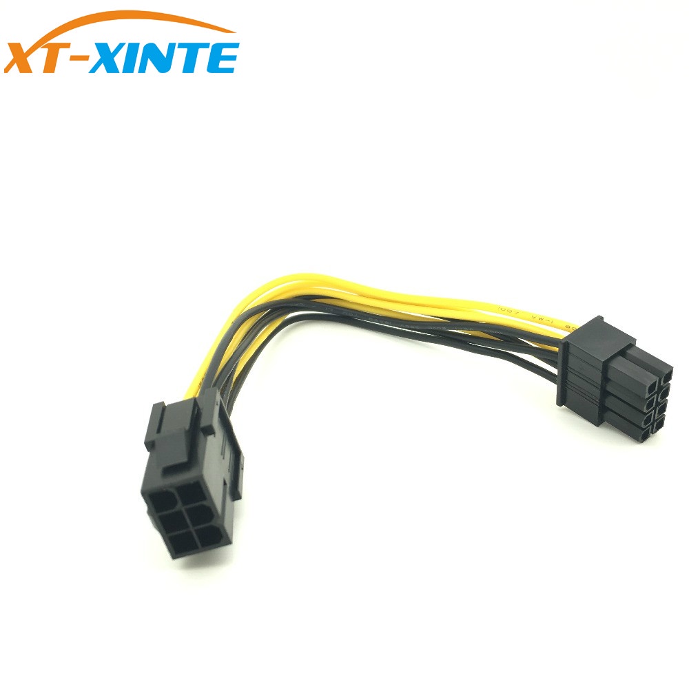XT-XINTE 6 Pin Female to 8 Pin Male PCI Express Power Converter Cable ...