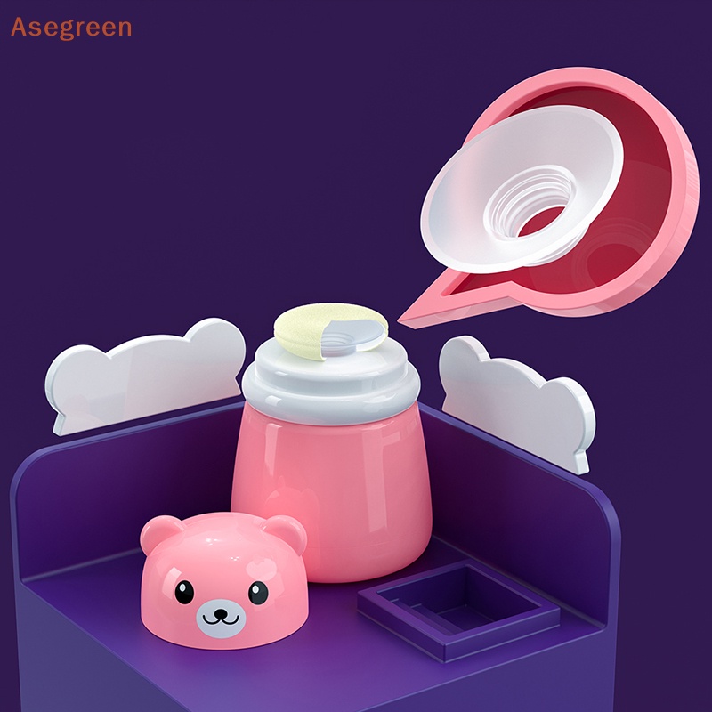 Asegreen Cartoon Bear Puff Empty Box Powder Puff Case Portable Body ...