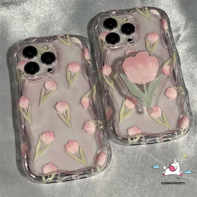Floral 3D Wavy Curved Edge Phone Case Compatible for iPhone 15 17 16 11 ...