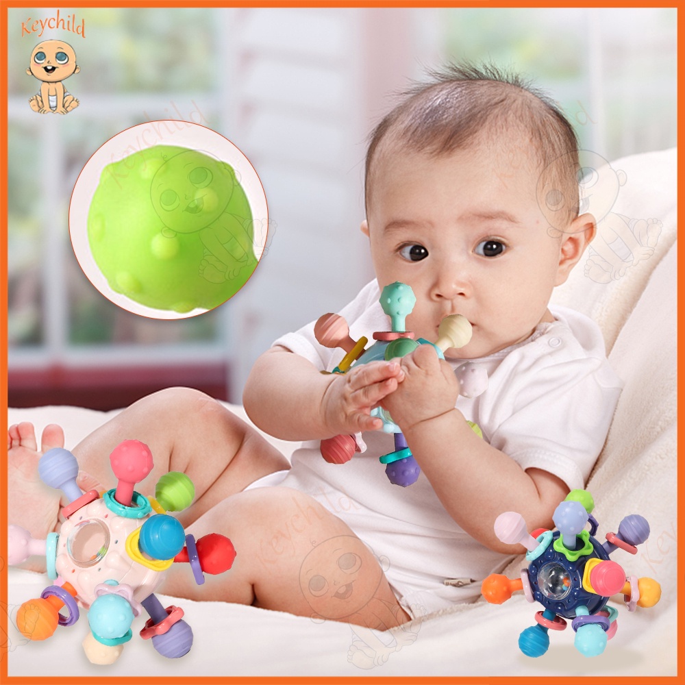 Keychild silicon toys for baby Manhattan Ball Hand Grab Toy Soft Rubber ...
