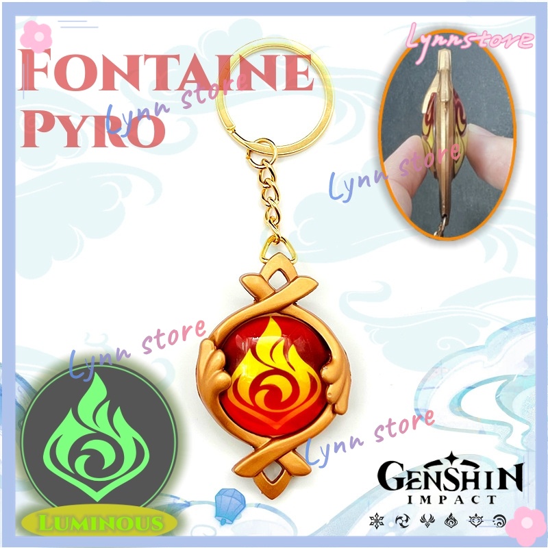 GENSHIN IMPACT Cosplay Keyring Pendant Accessories Keychain Fontaine ...
