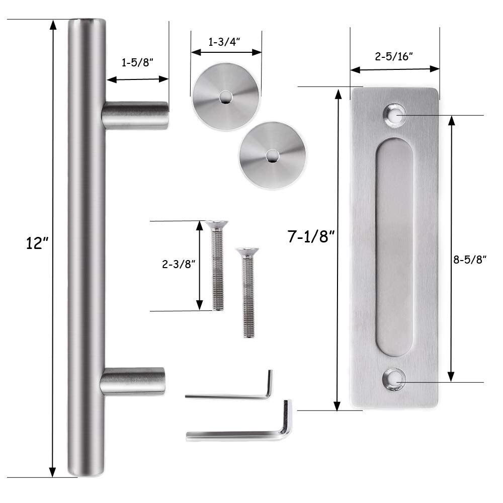 Solid Sliding Barn Door Pull Handle Wood Door Handle Black Door Handles ...