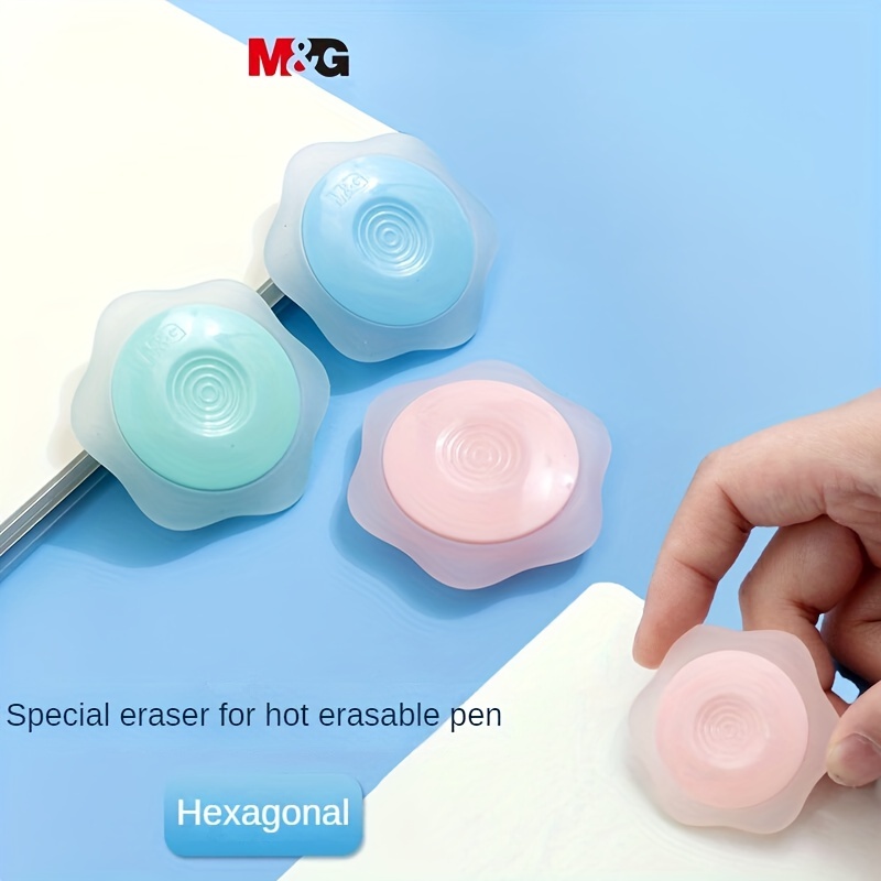 M&G Stationery Hot Erasable Eraser Hexagonal Candy Color Rubber Eraser ...