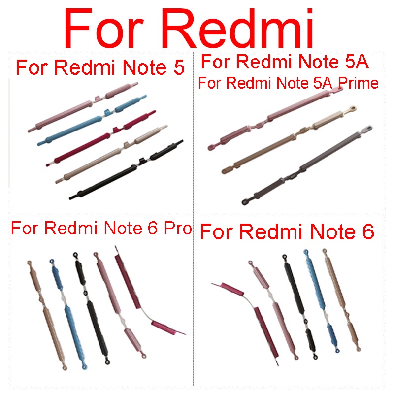 ON OFF Power & Volume Button For Xiaomi Redmi Note 5 6 Pro Note 5A ...