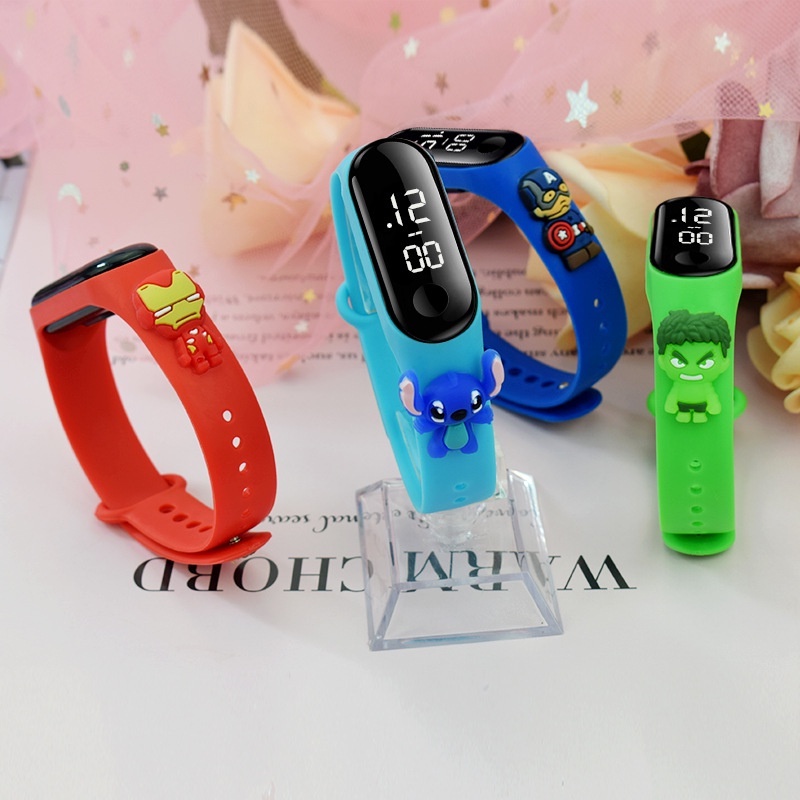 Kids Cartoon Watch LED Digital Sports Watch Waterproof Wristwatch ...