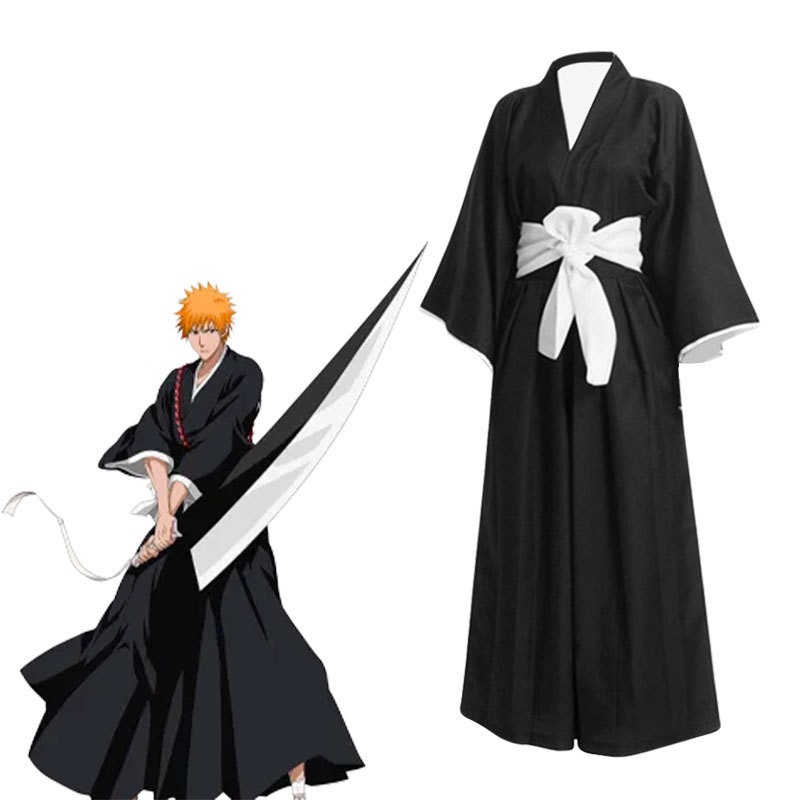 Anime Bleach Kurosaki Ichigo Cloak Cosplay Costume Thousand Year Bloody ...