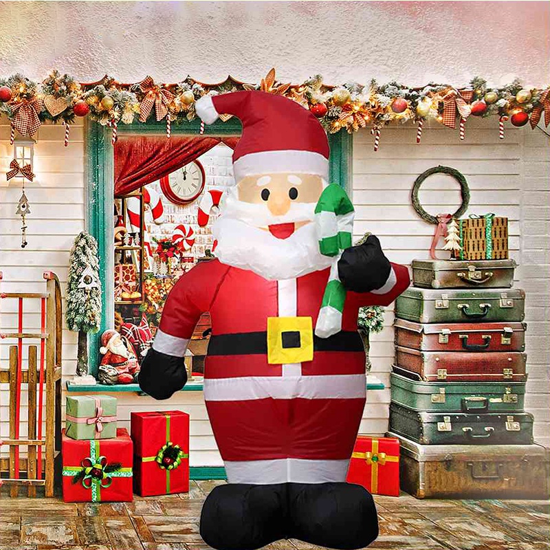 1.2M-2.4M Christmas Giant Inflatable Santa Dolls LED Light Yard Decor ...