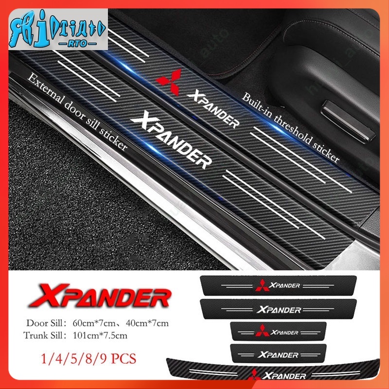 RTO Mitsubishi Xpander Car Door Sill Sticker Anti-Scratch Carbon Fiber ...