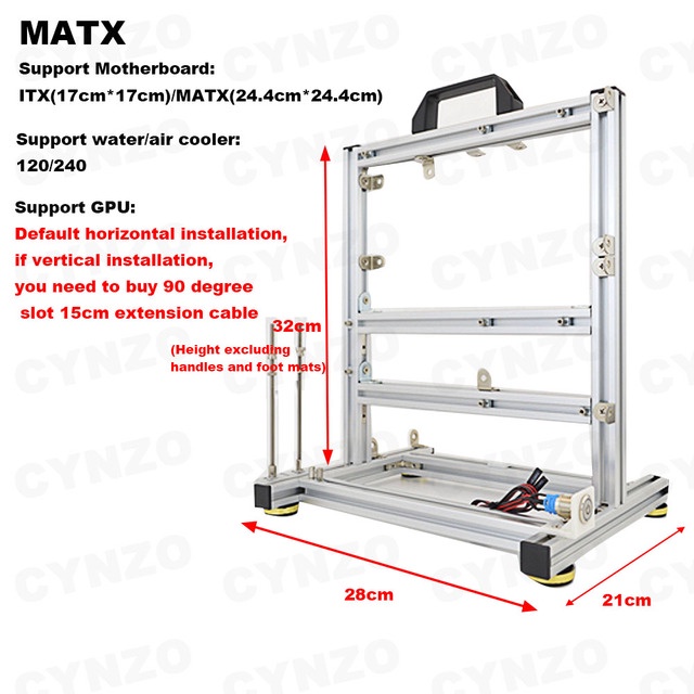 Open Computer Case Frame DIY Creative Rack Mini ITX MATX Gamer Cabinet ...